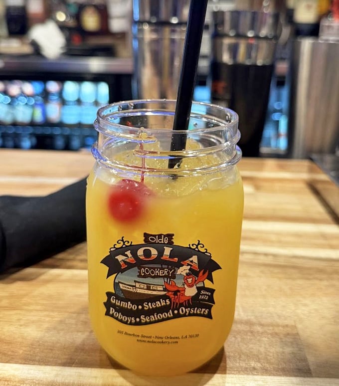 The Bahama Mama: where tropical vacation vibes meet Bourbon Street revelry in a glass that's impossible not to photograph first.