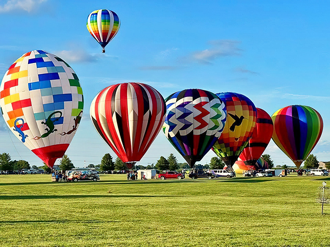 The sky becomes a canvas during Lincoln's balloon festivals, turning an ordinary field into an extraordinary spectacle of color and wonder.