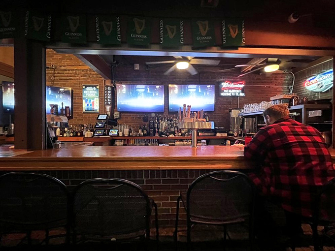 The bar beckons with warmth and character, offering the perfect spot to wait for your table or celebrate another day.