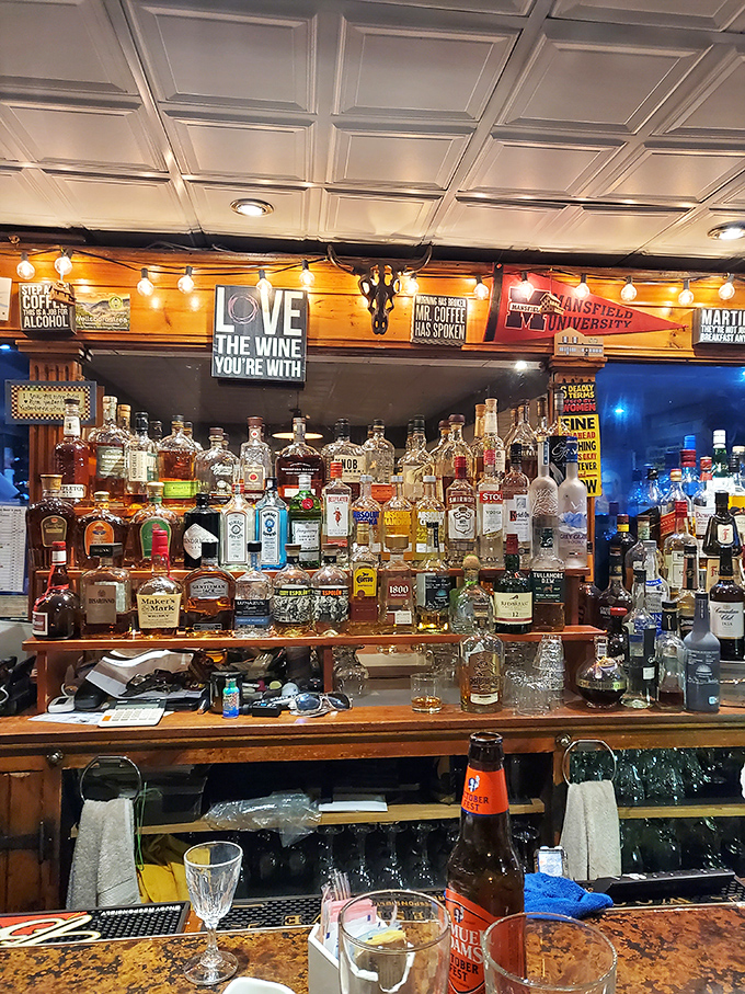 A bar stocked with enough spirits to satisfy any preference&mdash;whether you're celebrating life's victories or drowning sorrows in bourbon.
