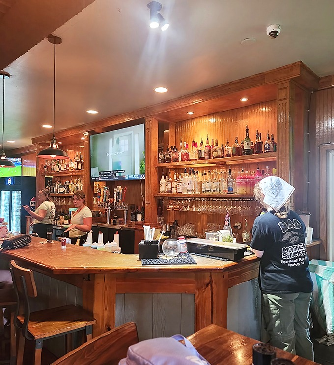 The bar area &ndash; where local brews meet maritime views, and bartenders likely know half the regulars by both name and order.