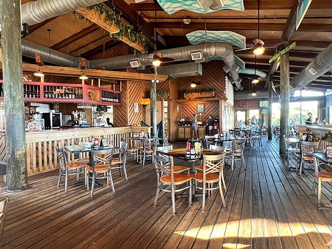 Wooden beams, natural light, and a bar that beckons&mdash;this is where "I'll just have one drink" becomes a delightful afternoon.