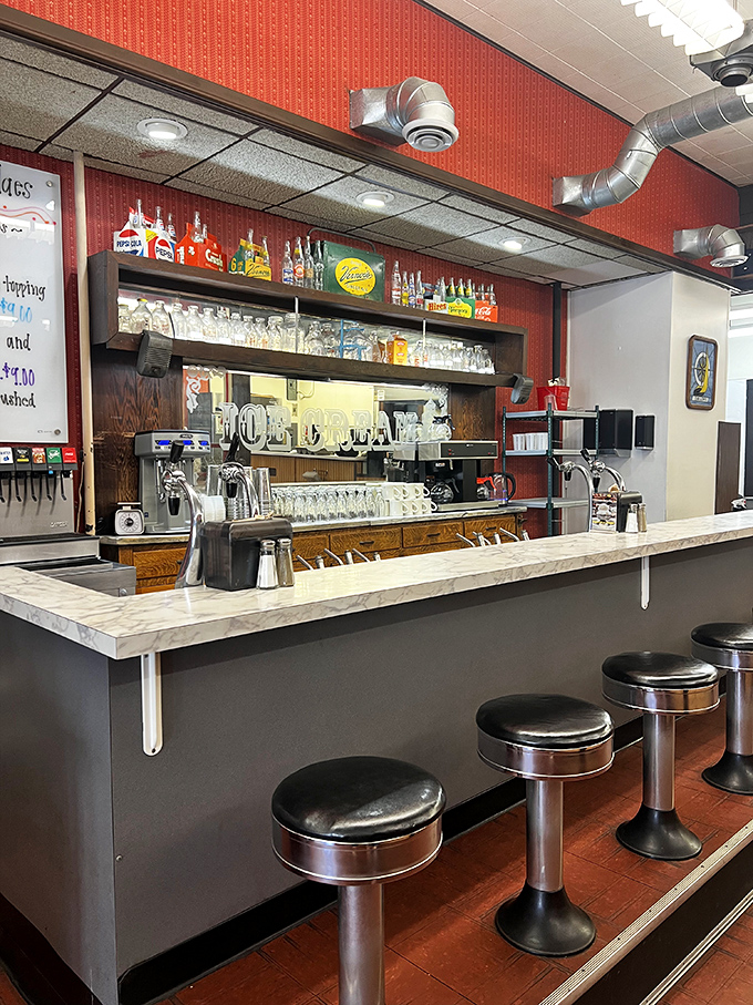 The soda fountain counter&mdash;where magic happens in the form of phosphates, egg creams, and conversations with friendly strangers.