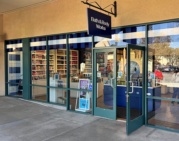 Bath & Body Works: where you enter for one hand soap and exit with seventeen seasonal scents you didn't know you needed.