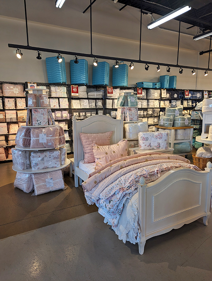 Bedroom goals that would make Sleeping Beauty jealous. That dreamy display isn't just selling bedding&mdash;it's selling the promise of perfect slumber.