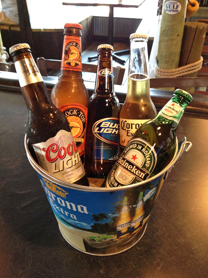 A bucket of beers&mdash;the international delegation of refreshment. Perfect diplomats to cool the heat from spicy seafood boils.
