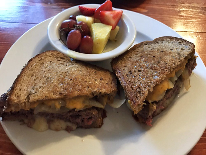 The humble patty melt gets the bison treatment, proving that sometimes the best innovations are just clever twists on the classics.