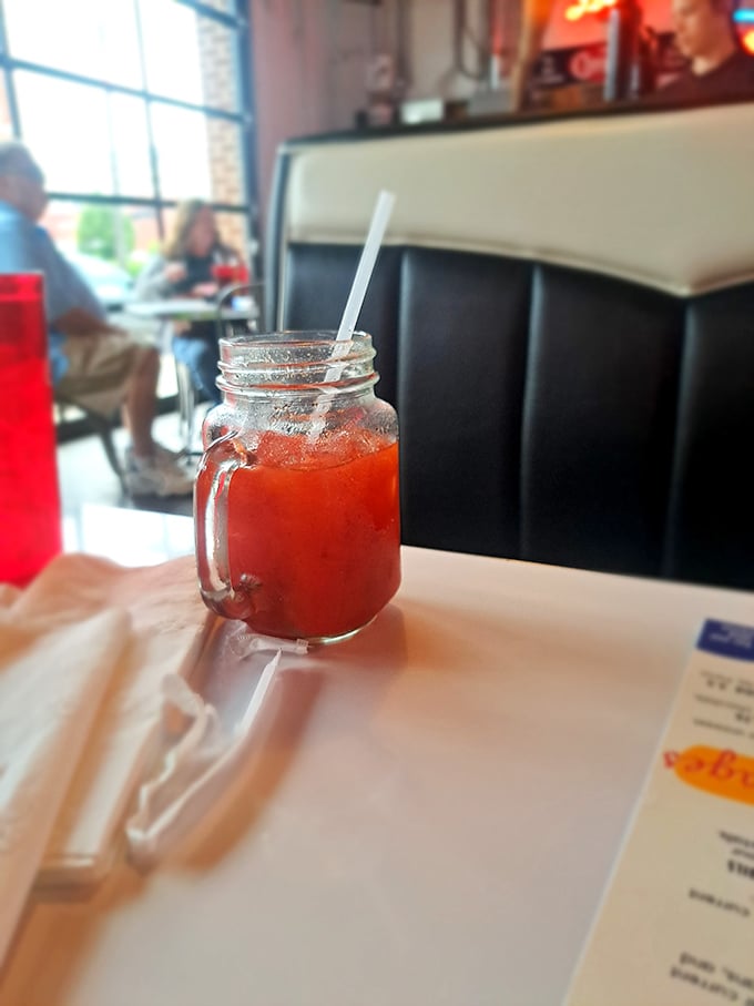 This isn't just a Bloody Mary; it's Sunday morning salvation in a mason jar. The perfect balance of virtue and vice.