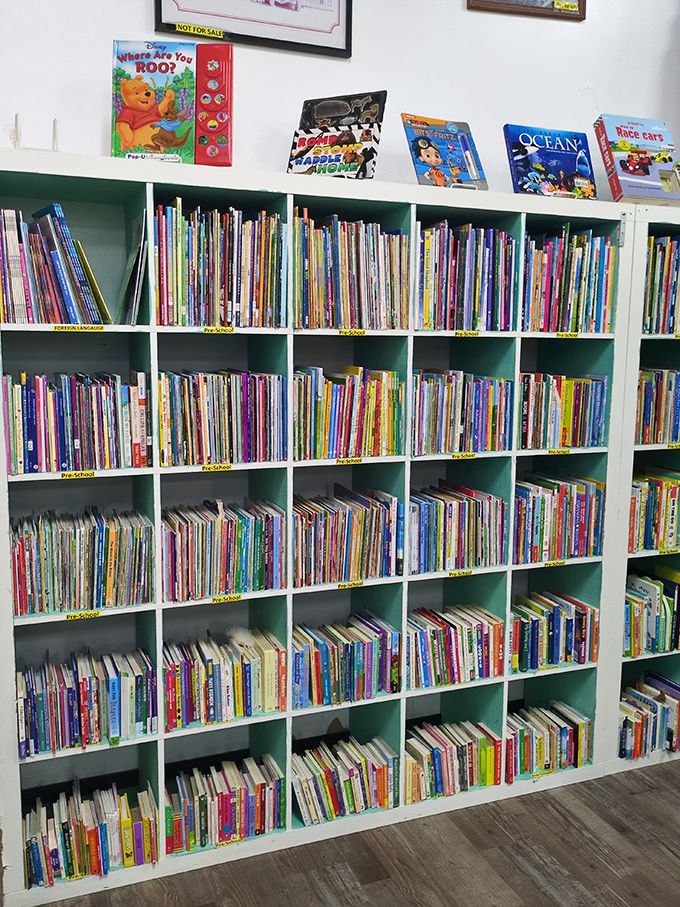 The children's book section: where "Where Are You, Roo?" waits to delight another generation of tiny readers.