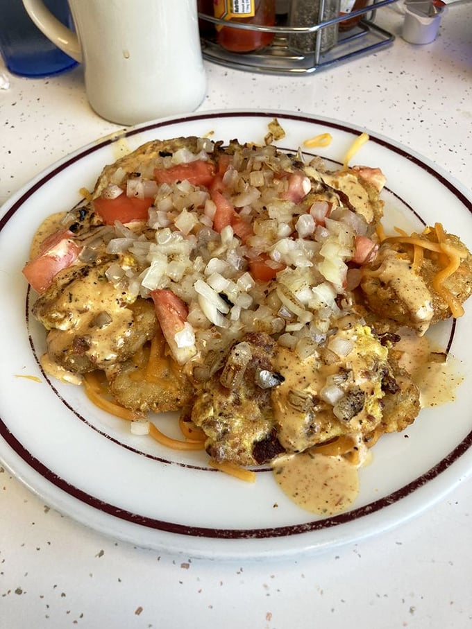 These breakfast nachos aren't trying to be authentic Mexican cuisine&mdash;they're trying to be delicious, and they're succeeding spectacularly.