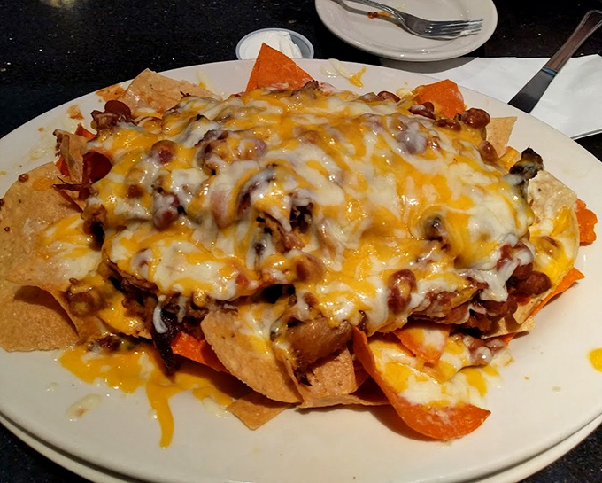 Brisket nachos that could make a vegetarian question everything they thought they knew about life choices.