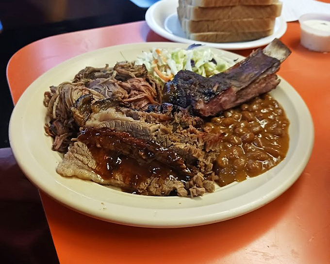 The holy trinity of barbecue: brisket, pulled pork, and ribs. Forget the father, son, and holy spirit&mdash;this is the smoke, meat, and sauce.
