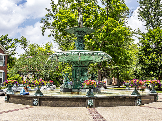 Madison's Broadway Fountain isn't just decorative—it's the town's liquid heart, where generations have made wishes and taken prom photos.