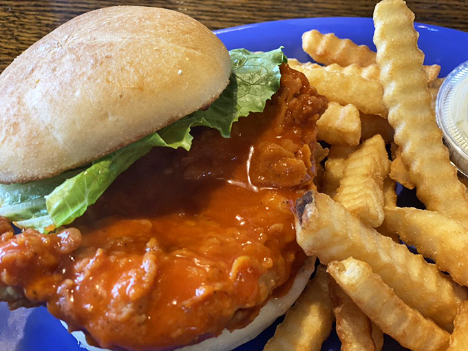 This Buffalo chicken sandwich brings the heat with a sauce that's bold enough to get your attention but still lets you taste tomorrow's breakfast.