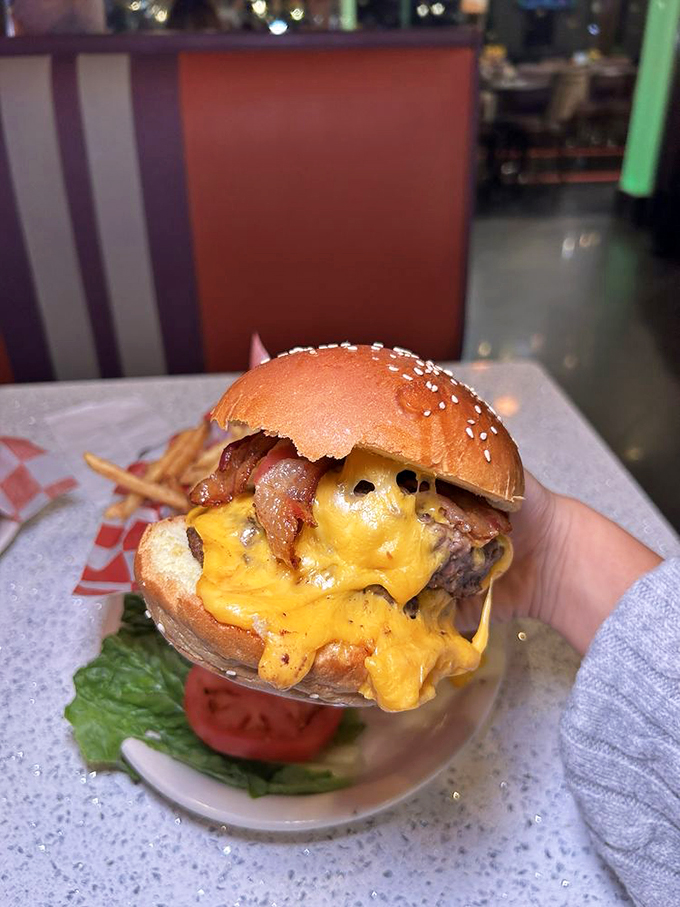 The burger that launched a thousand cravings&mdash;melted cheese cascading down like a yellow waterfall of happiness.
