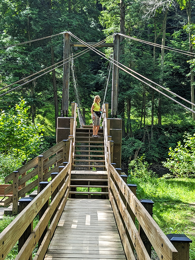 The suspension bridge isn't just functional &ndash; it's that perfect mix of "I'm having an adventure" and "I'm reasonably certain I'll survive it."
