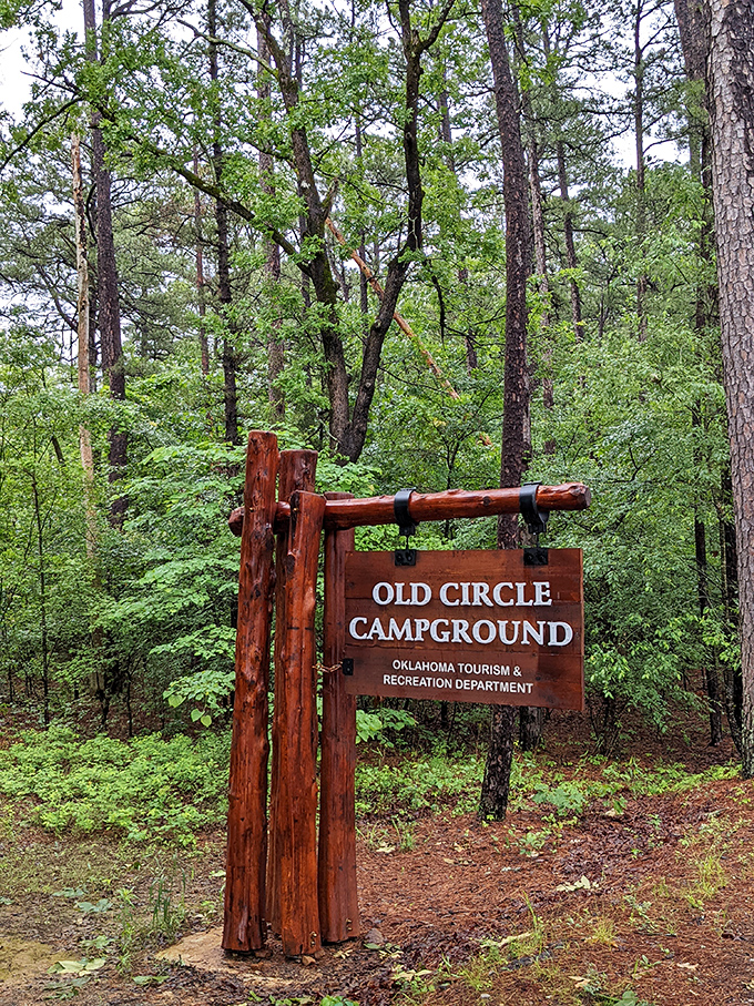 Old Circle Campground: where you can pretend you're roughing it while still being a comfortable walk from modern plumbing.