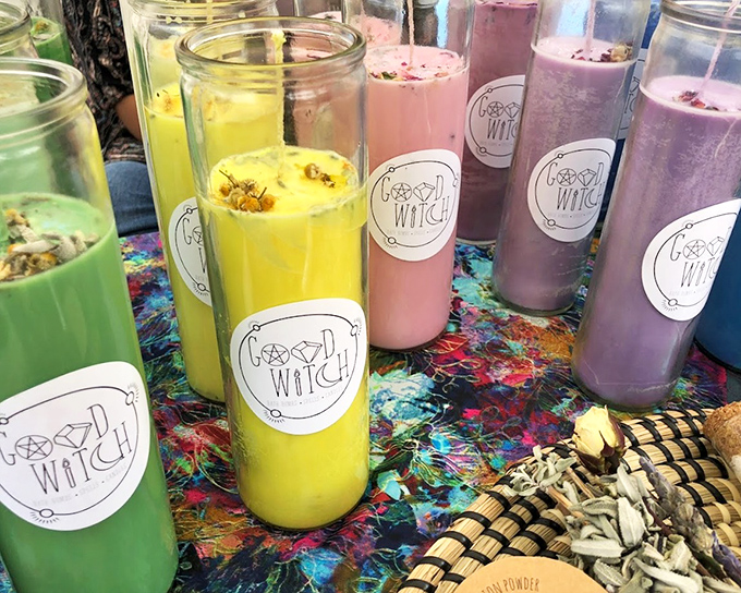 Mystical candles in candy-colored hues&mdash;because sometimes you need both illumination and a touch of magic in your living room.