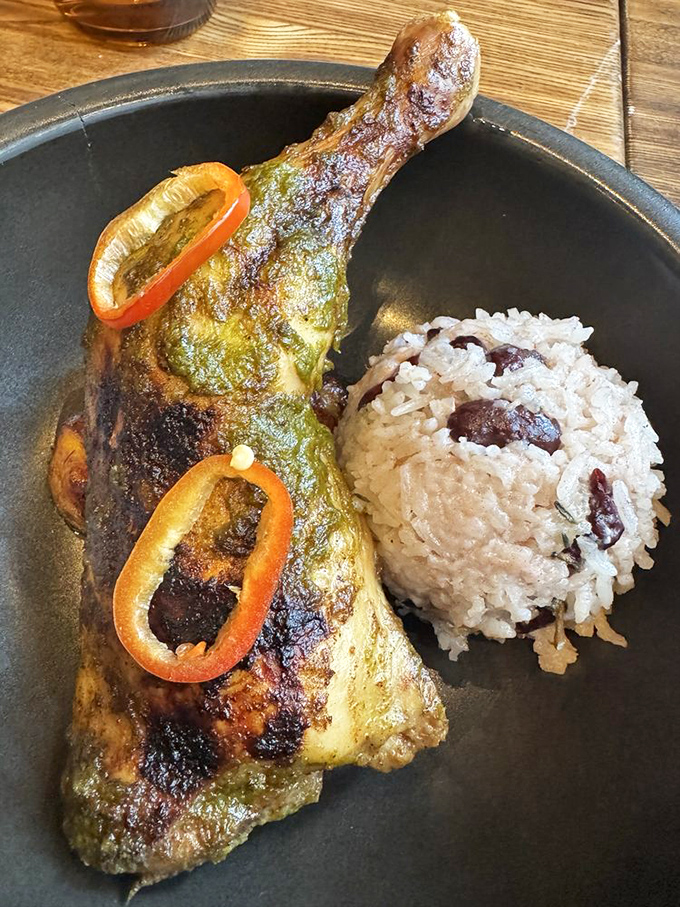 This Caribbean-spiced chicken leg with coconut rice isn't just dinner&mdash;it's a vacation for your mouth without the airfare.