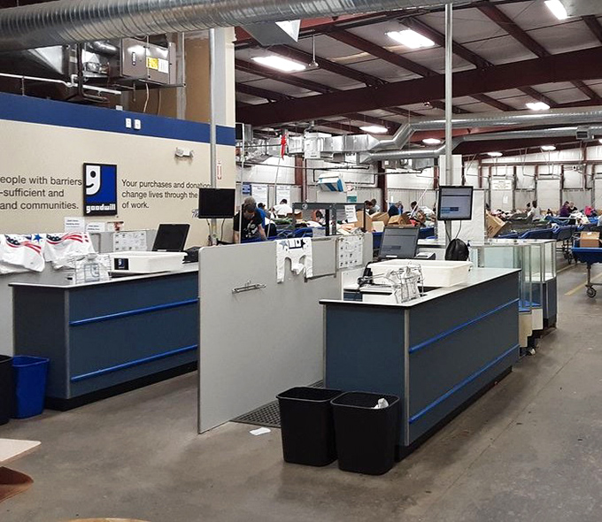 The checkout area: where dreams are weighed and priced. The staff has seen it all, from the mundane to the magnificent.