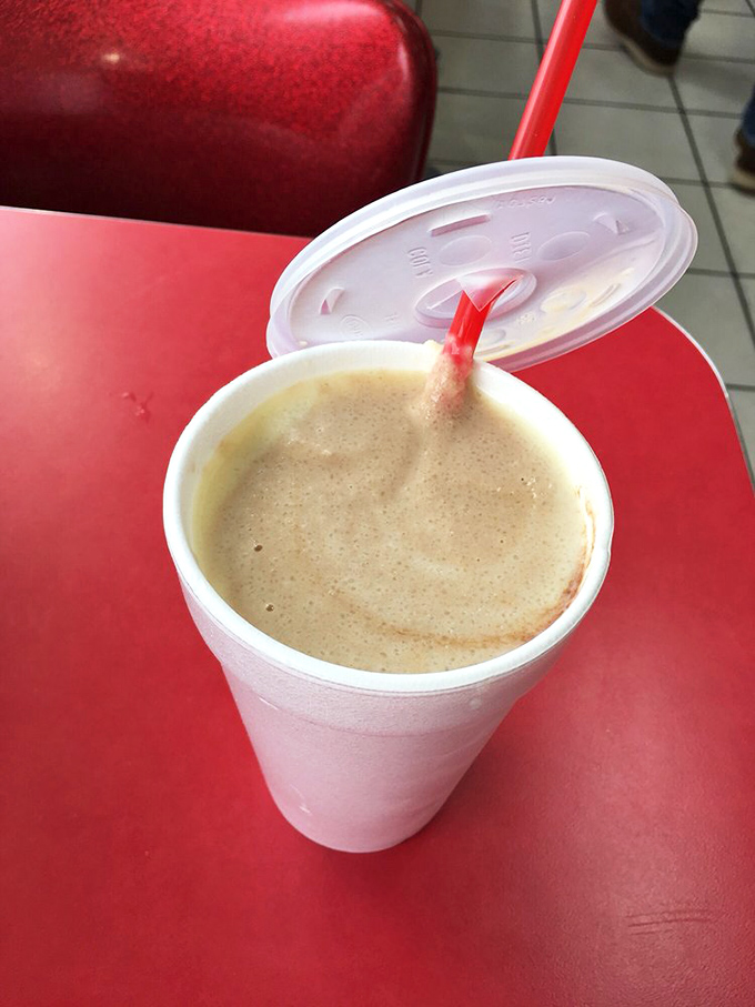 This chocolate shake isn't playing around—thick enough for a spoon, with richness that makes you question all other desserts.