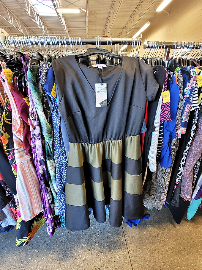 That magical moment when you spot a never-worn dress with tags still attached&mdash;retail's loss is your closet's gain.