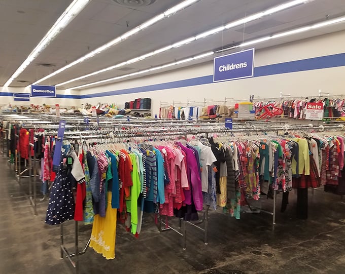The children's department: a kaleidoscope of tiny fashions where smart parents outfit growing kids without growing their credit card debt.