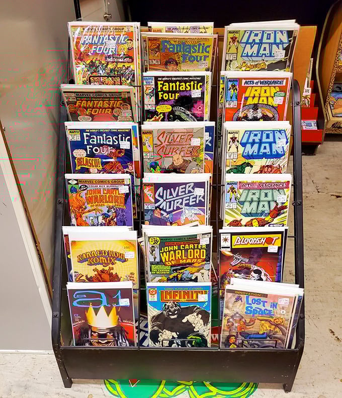 Marvel at the Marvel! Comic book collectors can relive childhood adventures with Iron Man, Silver Surfer, and the Fantastic Four in pristine condition.