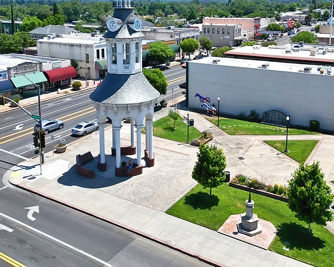 The Cone & Kimball Clock Tower stands as Red Bluff's unofficial timekeeper, reminding everyone that here, time passes at a more civilized pace.