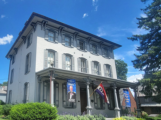 The Connell Mansion's stately white facade and wraparound porch practically whispers, "Come sit a spell," in the most elegant Pennsylvania accent imaginable.