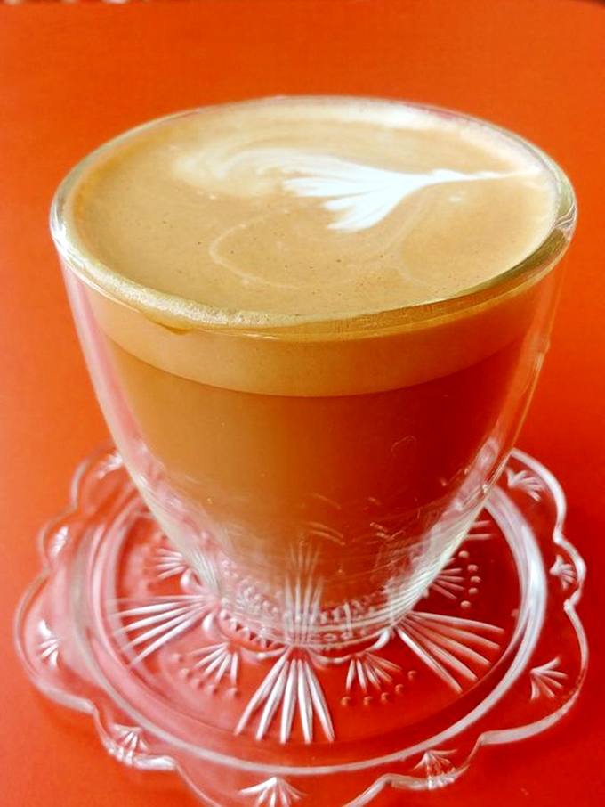 The cortado sits regally on its crystal throne&mdash;the perfect ratio of espresso to milk, creating liquid velvet in a glass.