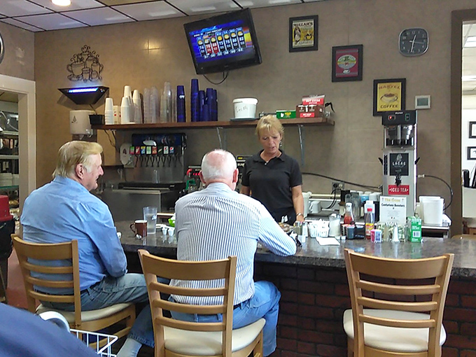 The counter &ndash; where regulars perch like breakfast philosophers, discussing world events over bottomless coffee and hometown gossip.