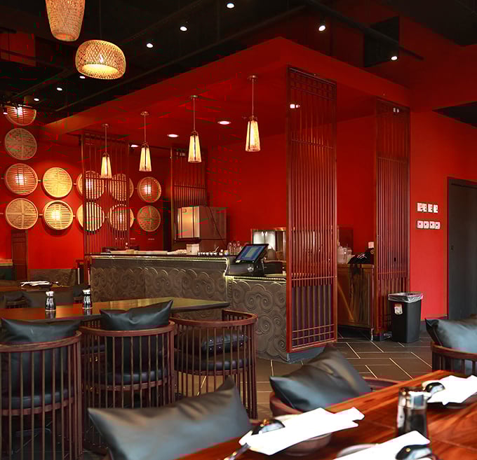 The elegant counter area welcomes you with the promise that yes, you've made an excellent dining decision today.