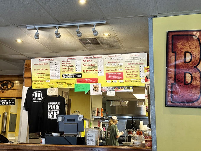 The menu board &ndash; where the magic begins. Each item represents hours of smoking, decades of technique, and seconds of pure joy.