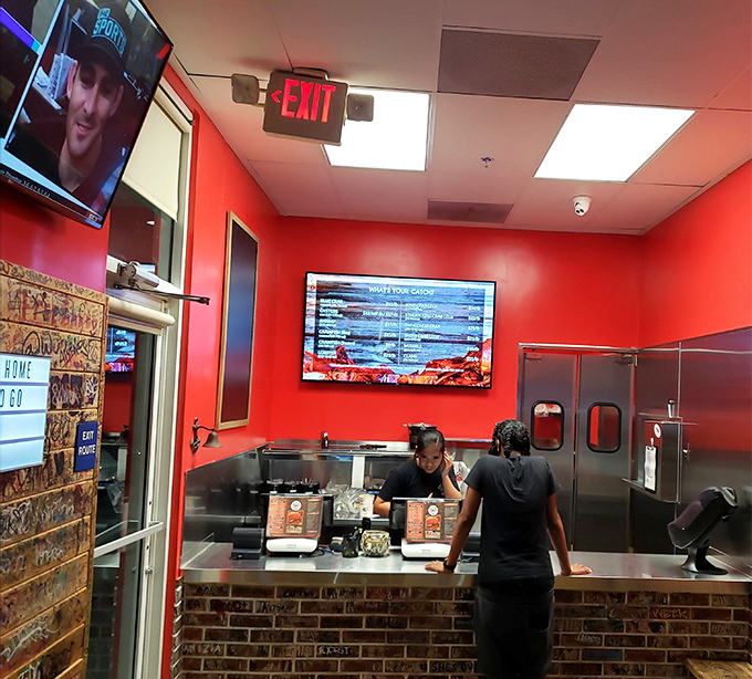 The ordering counter where friendly staff guide you through flavor choices without judging when you can't pronounce "Dungeness" correctly either.