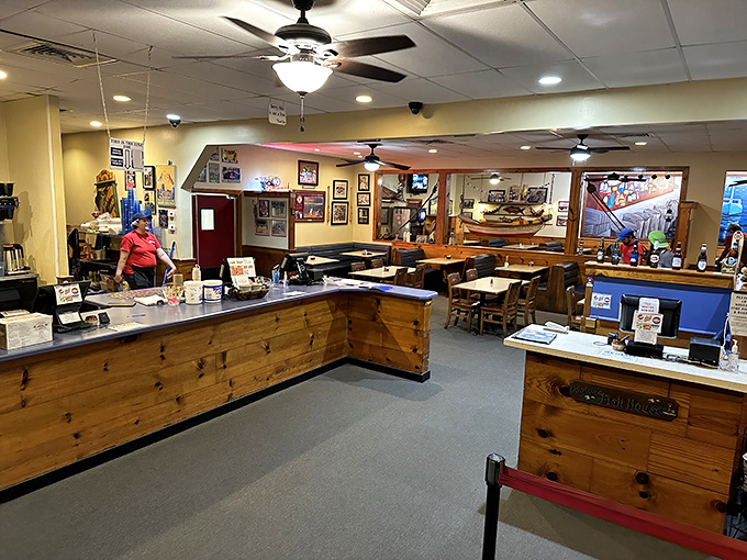 The counter where seafood dreams come true &ndash; where ordering feels like being initiated into a secret society of chowder enthusiasts.
