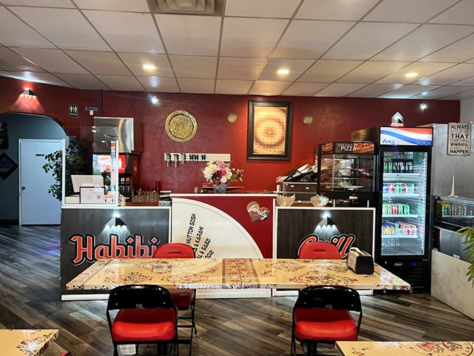 The counter area where orders happen and where the magic begins its journey to your eagerly waiting plate.