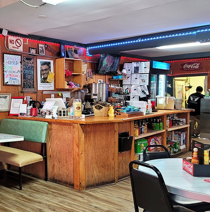 The ordering counter where dreams are spoken aloud and transformed into delicious reality by people who know burgers.