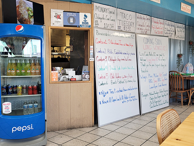 The order counter doubles as a community bulletin board, with daily specials that change like Arizona weather&mdash;always interesting, never boring.