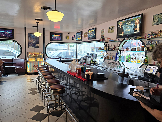 A counter where solo diners never feel alone and regulars are greeted by name&mdash;the heart of any proper American diner. 