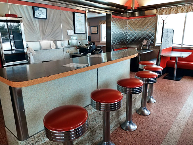 The counter where magic happens &ndash; where coffee flows freely and the short-order ballet unfolds before your very eyes.