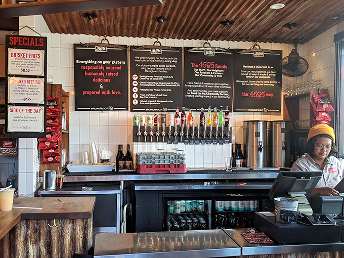 The command center where barbecue dreams become reality. Those taps aren't just dispensing beer—they're pouring liquid companionship for your meat journey.