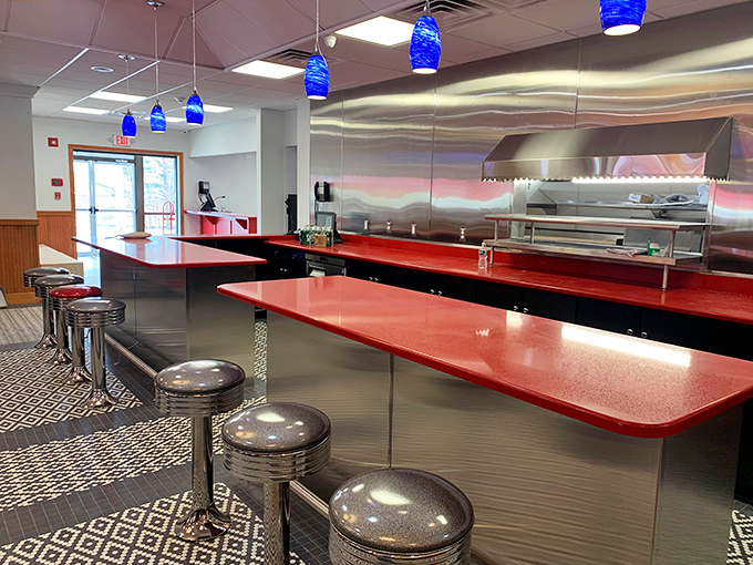 The counter seats&mdash;where solo diners become part of the Red Arrow family and the blue pendant lights cast a glow that makes everyone look like they're having the best day ever.