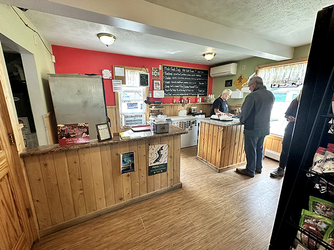 Where the magic happens. The simple wooden counter has witnessed countless first-time pasty experiences and the smiles that inevitably follow. 