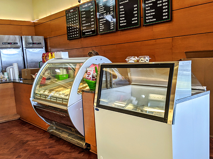 The gelato counter isn't just refrigerated storage &ndash; it's a palette of frozen possibilities waiting to cool you down and warm your soul.