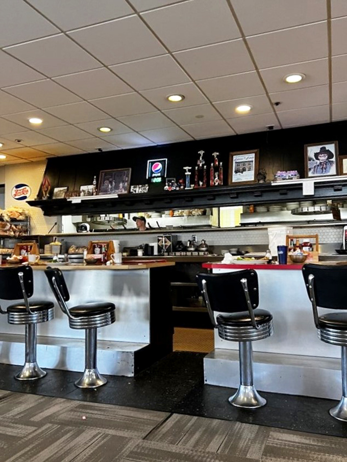 Counter seating offers front-row tickets to the breakfast ballet – where short-order cooks perform culinary choreography with spatulas as batons.