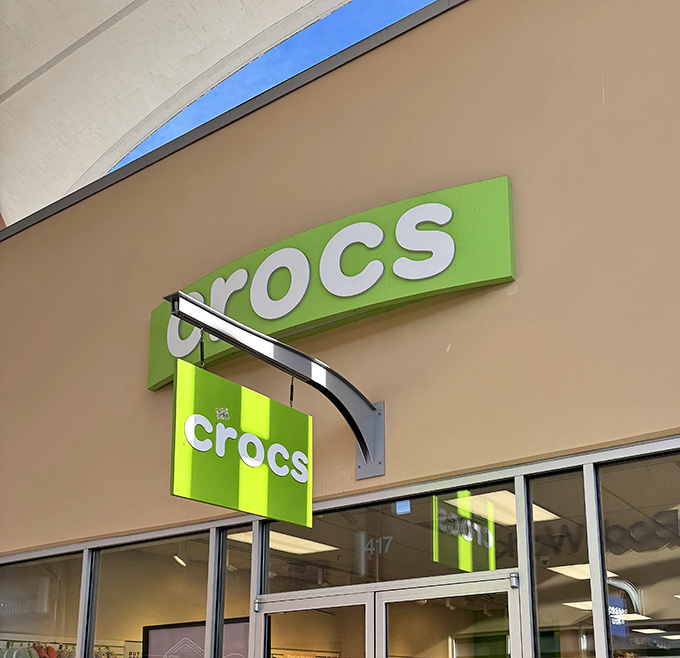 Crocs&mdash;the footwear equivalent of comfort food&mdash;displayed in a rainbow of colors that somehow makes practical look almost fashionable.