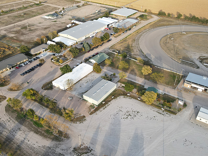 The Dawson County Fairgrounds: where rural traditions and community celebrations have unfolded for generations. Simple buildings, rich heritage.