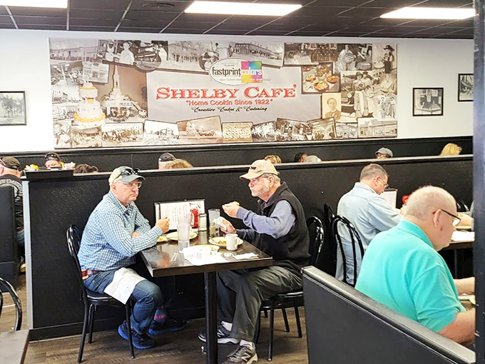 The morning crowd at Shelby Cafe isn't just eating breakfast&mdash;they're participating in a daily ritual where community happens between coffee refills.