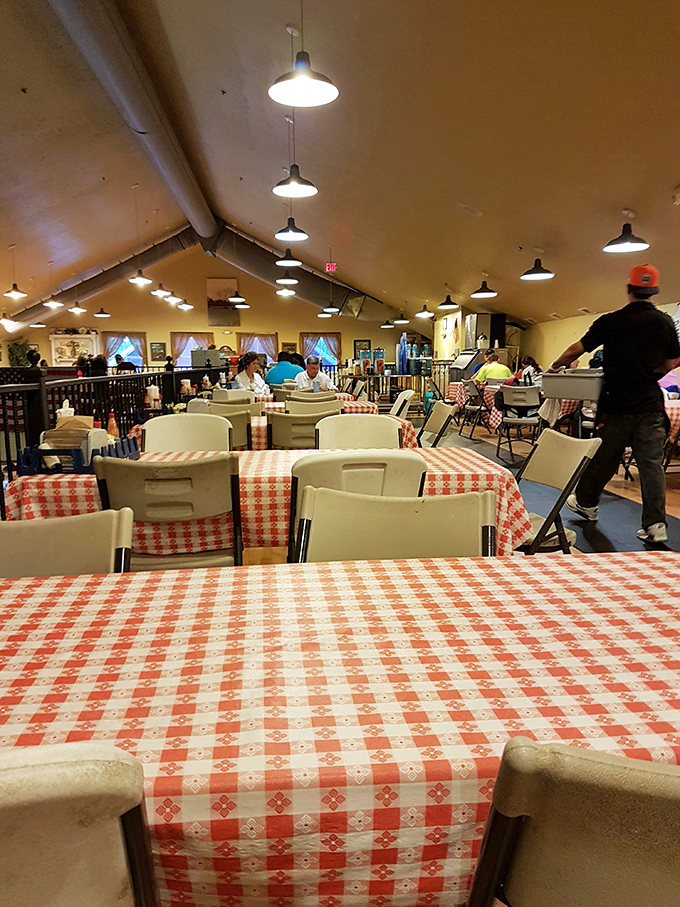 Red and white checkered tablecloths set the scene for a meal that'll have you loosening your belt before dessert even arrives.